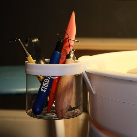 Splashpan Tool Cup - Hook to your Pottery Wheel and Use for Tools, Sli ...